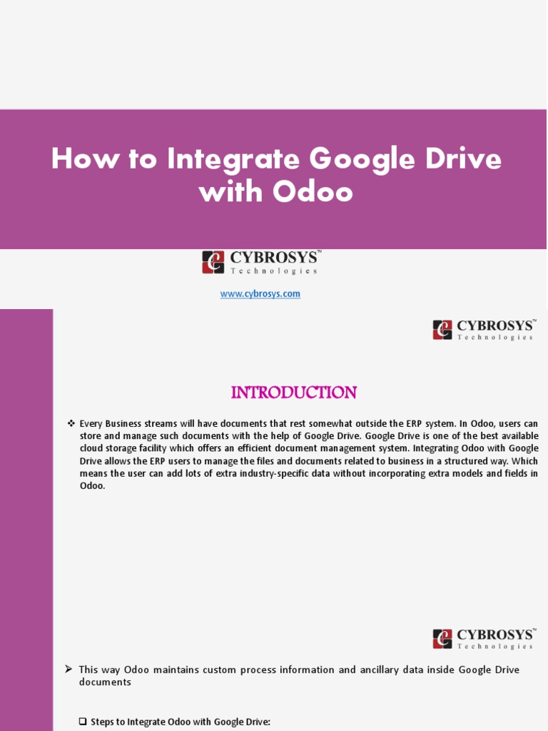 How To Integrate Google Drive With Odoo | PDF | Enterprise Resource ... How To Integrate Google Drive With Odoo | PDF | Enterprise Resource ...
