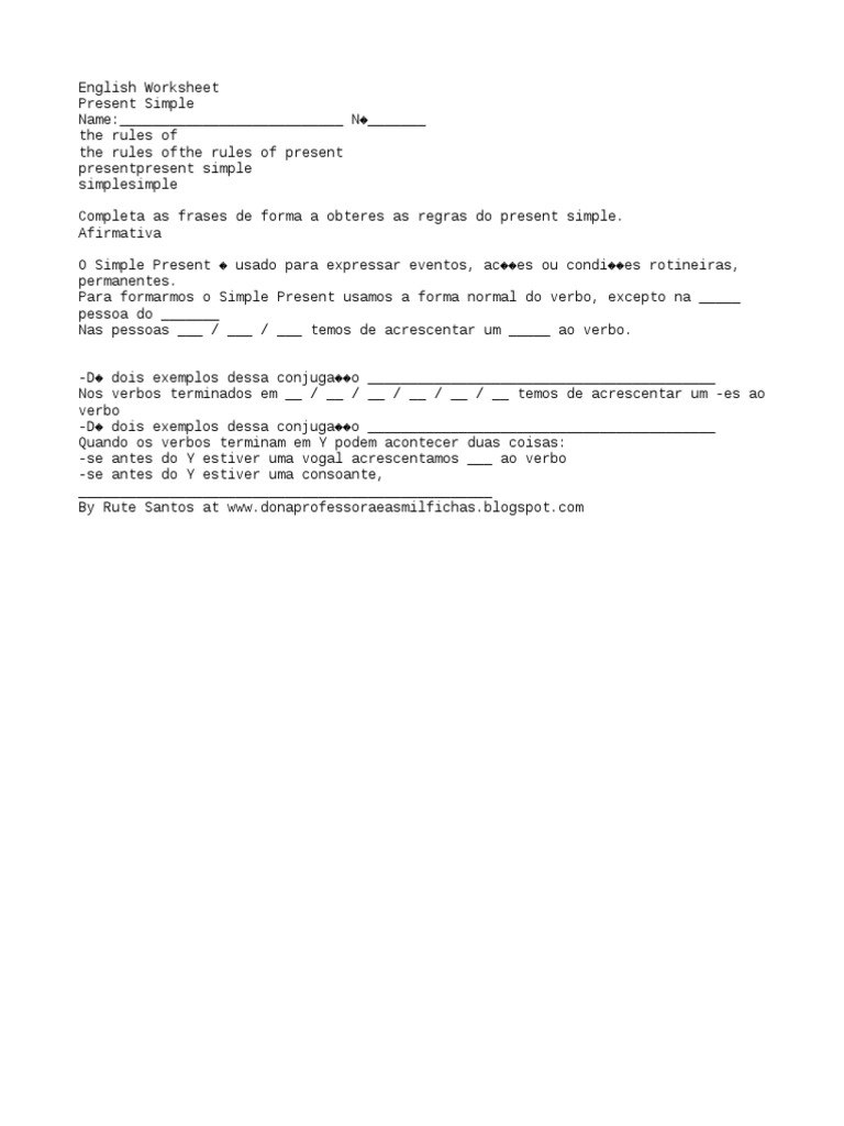 Present Simple Rules | PDF