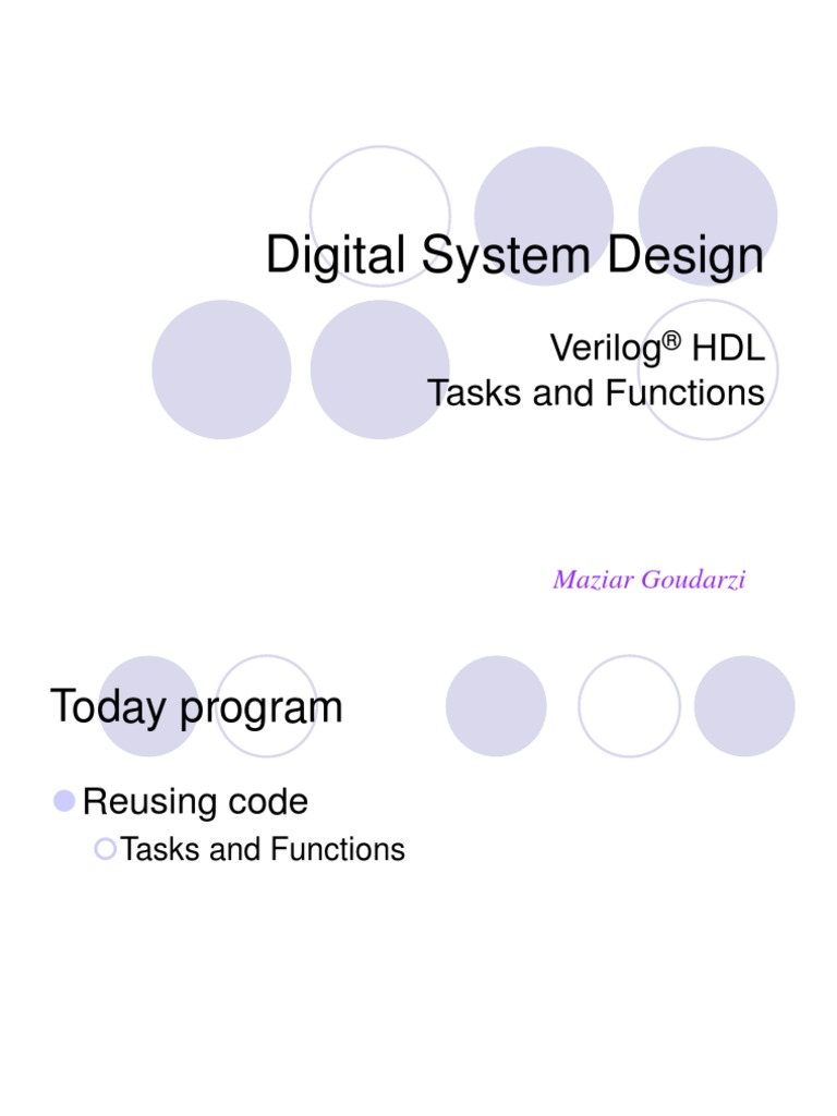 08 Verilog Tasks And Functions Pdf Subroutine Hardware 0393