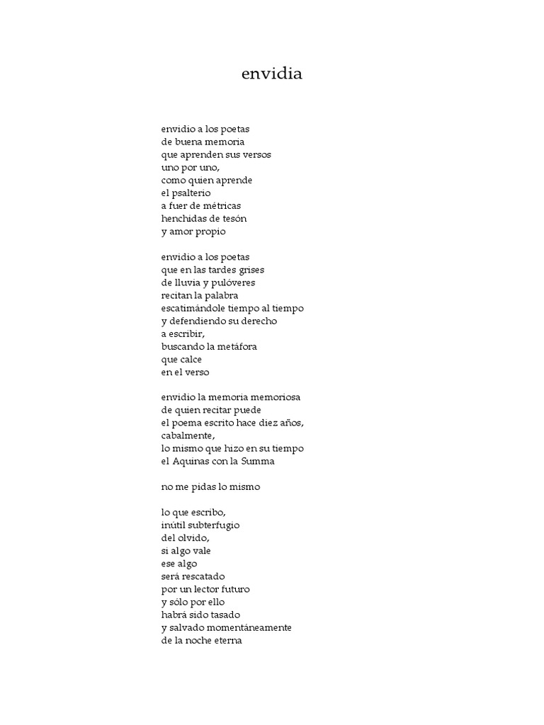 Poema. Envidia. | PDF
