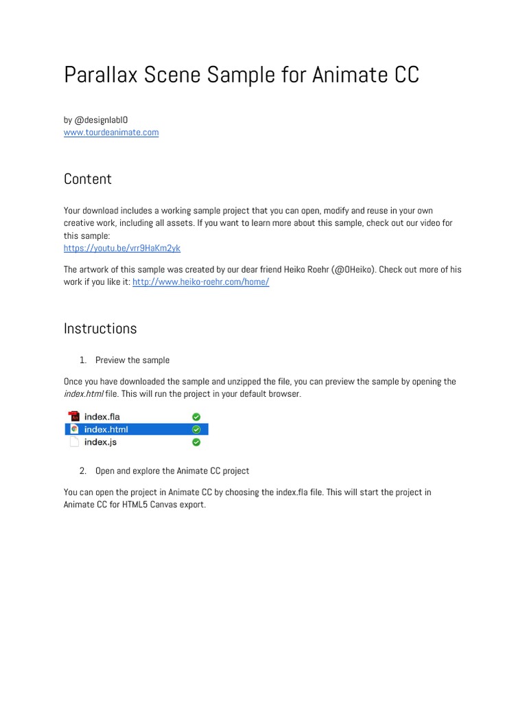 Parallax Scene Sample for Animate CC | PDF | Computing | Software