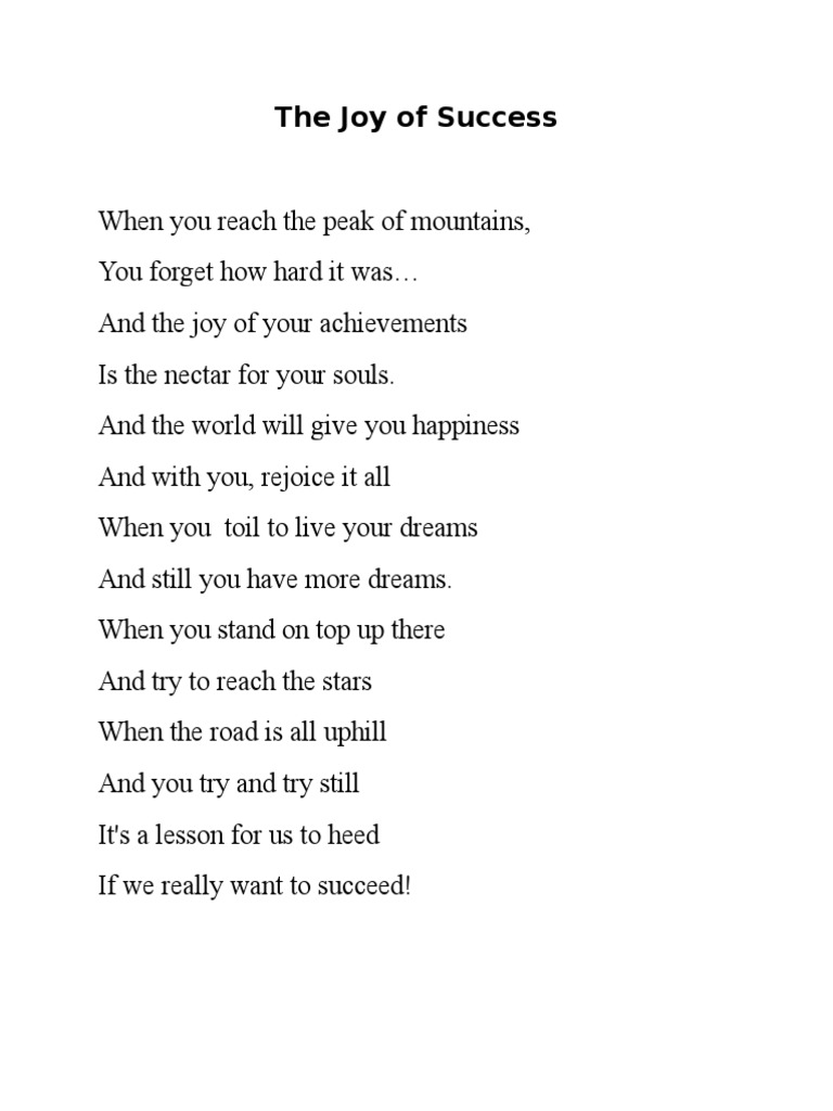 The Joy of Success and Achieving Your Dreams | PDF