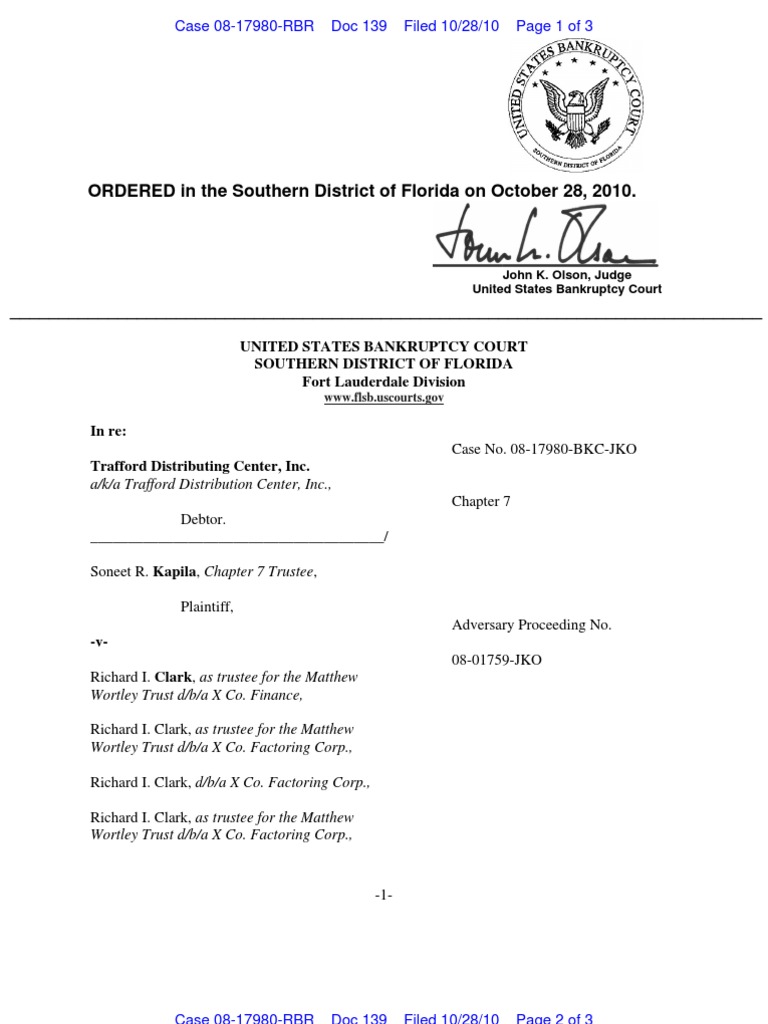 Judge Olson Recusal Order | Chapter 7 | Judicial Disqualification