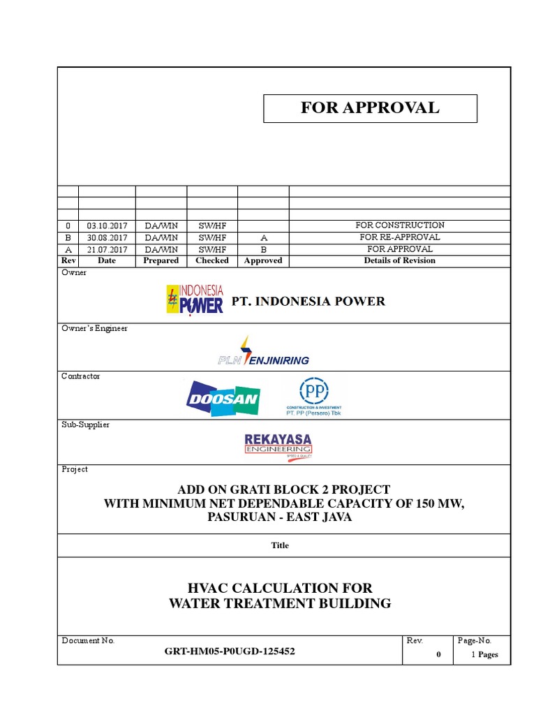 GRT-HM05-P0UGD-125452 - Rev.0 - HVAC Calculation For Water Treatment ...