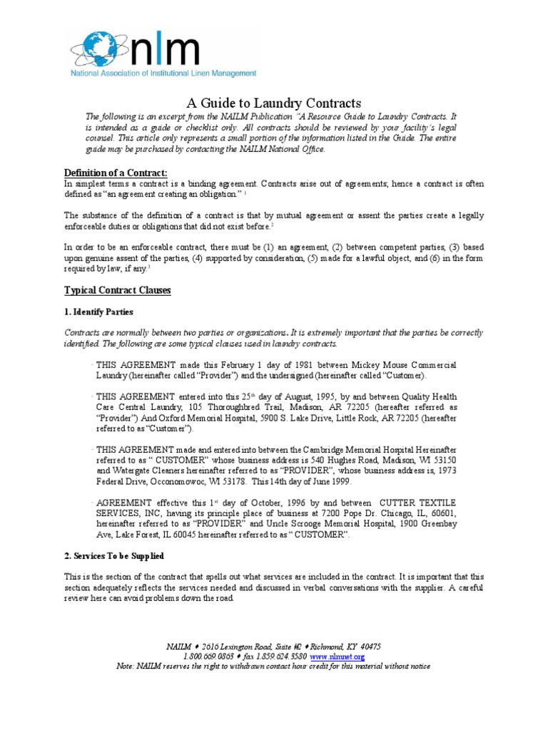 Laundry Contract Essentials | PDF | Consumer Price Index | Invoice