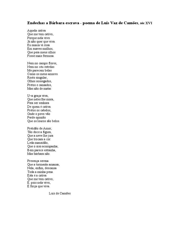 Endechas a Bárbara escrava | PDF