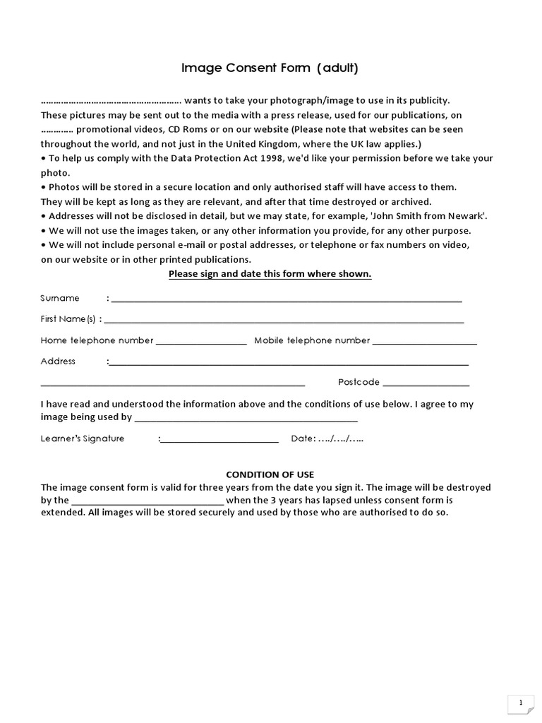 Image Consent Form | PDF