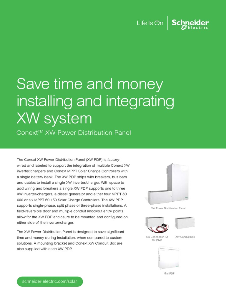 Schneider Conext XW Power Distribution Panel Specs 1102478537.2430083 ...
