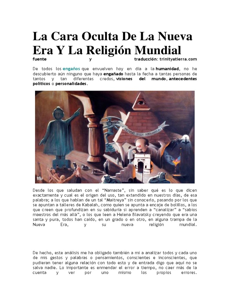La Cara Oculta de La Nueva Era Y La Religión Mundial | Nueva era ...