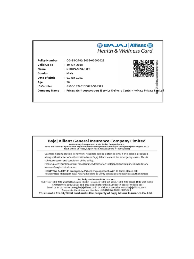 Bajaj Card Sample | PDF