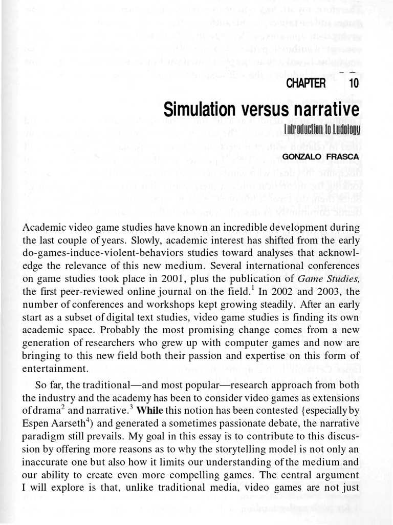 Simulation Versus Narrative: While This Notion Has Been Contested ...