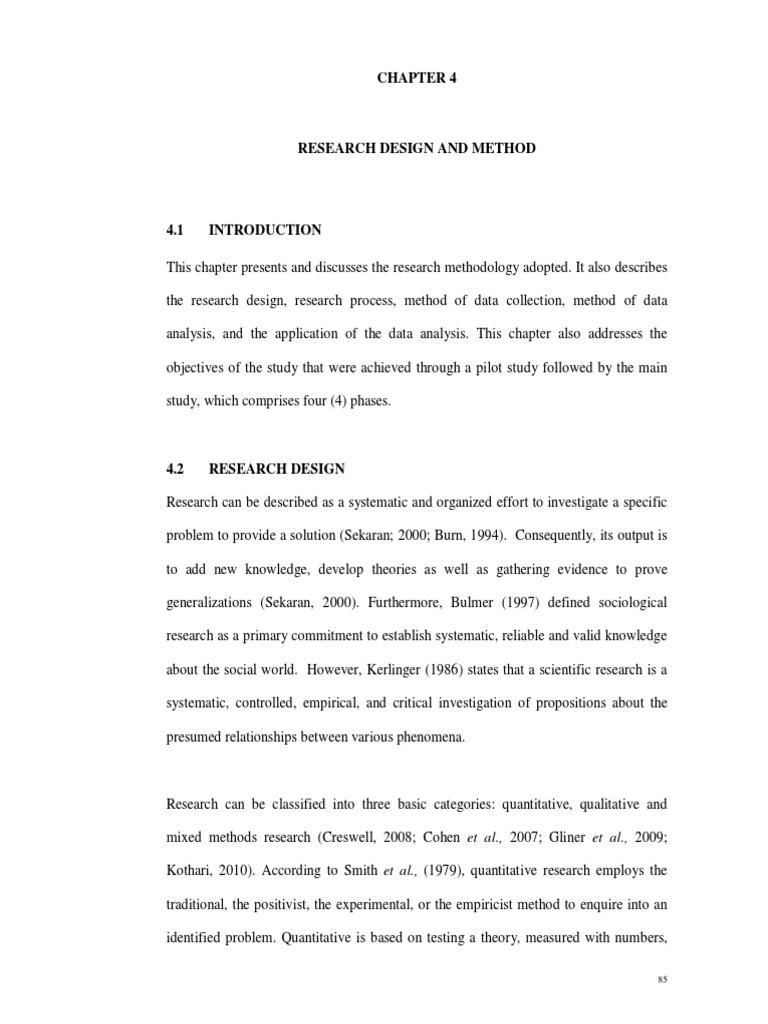 Chapter 4 Research Design and Method PDF | PDF | Qualitative Research ...