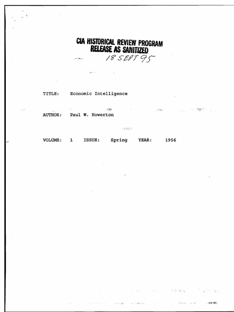 Economic Intelligence PDF | PDF