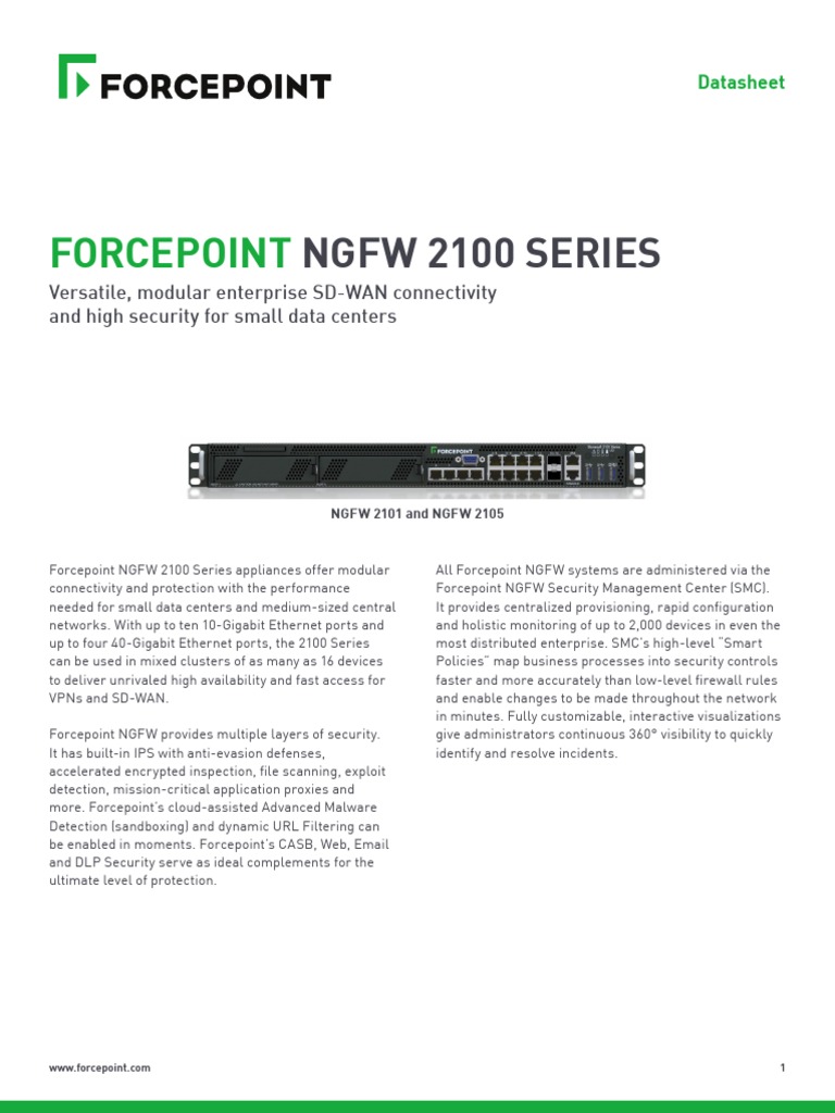 Datasheet Forcepoint NGFW 2101 | PDF | Proxy Server | Computer Network