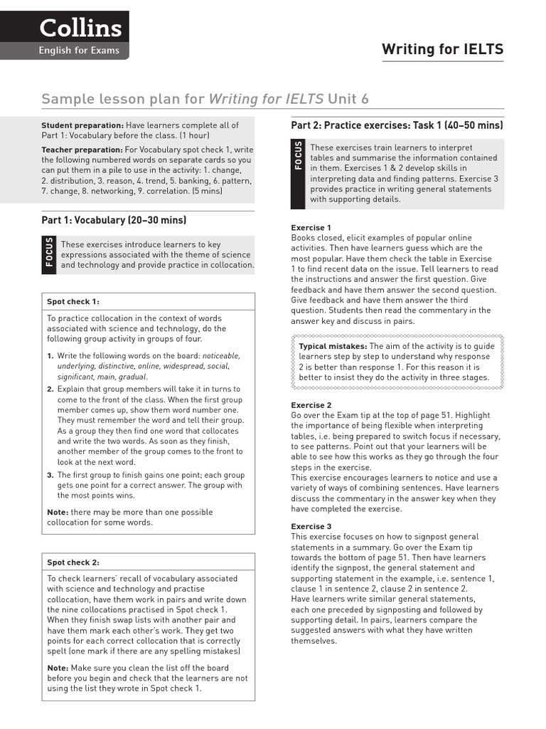 IELTS Writing Lesson Plan Guide | PDF | Question | Sentence (Linguistics)