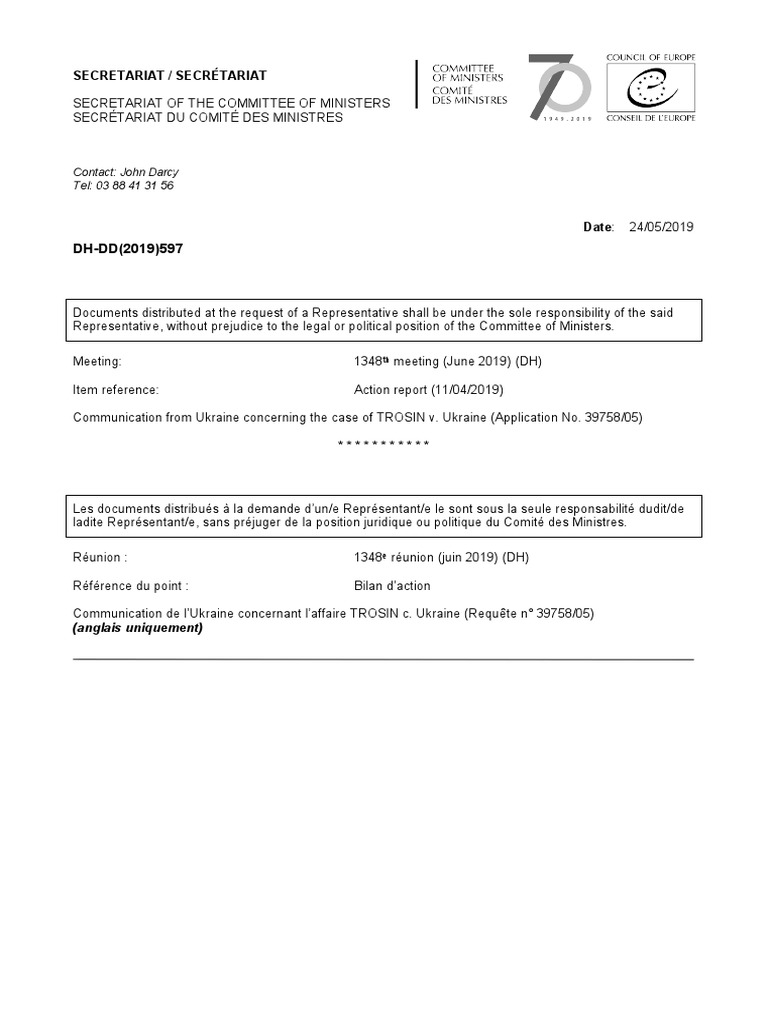 DH-DD (2019) 597: Secretariat / Secrétariat | Download Free PDF ...