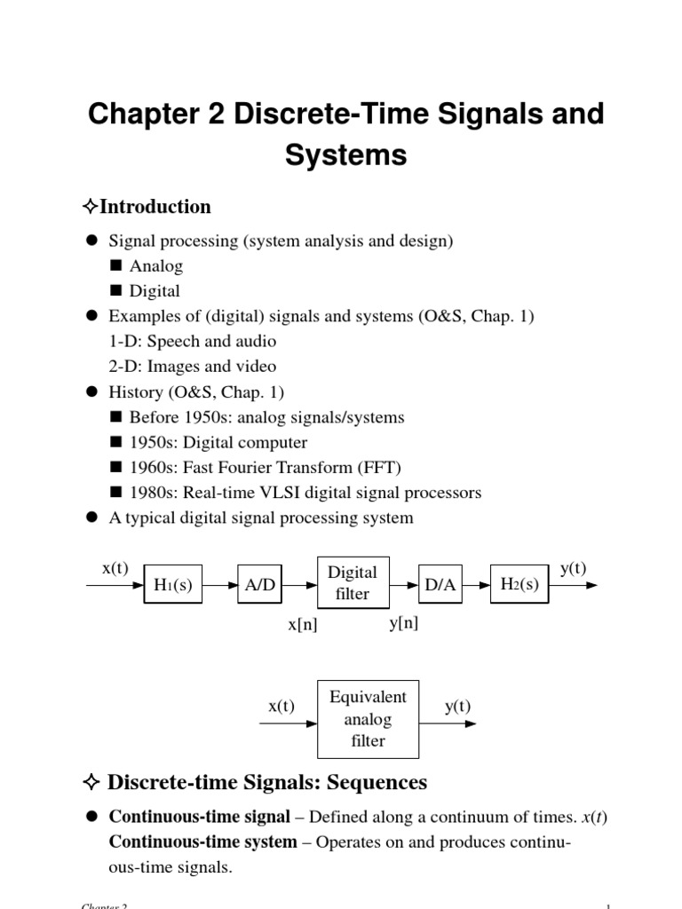Chapter 2 Discrete-Time Signals and Systems: Introduction | PDF | Discrete Time And Continuous ...