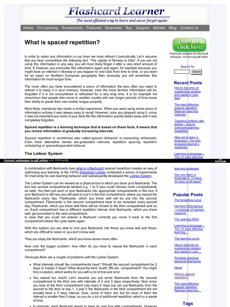 What Is Spaced Repetition | Download Free PDF | Flashcard | Learning
