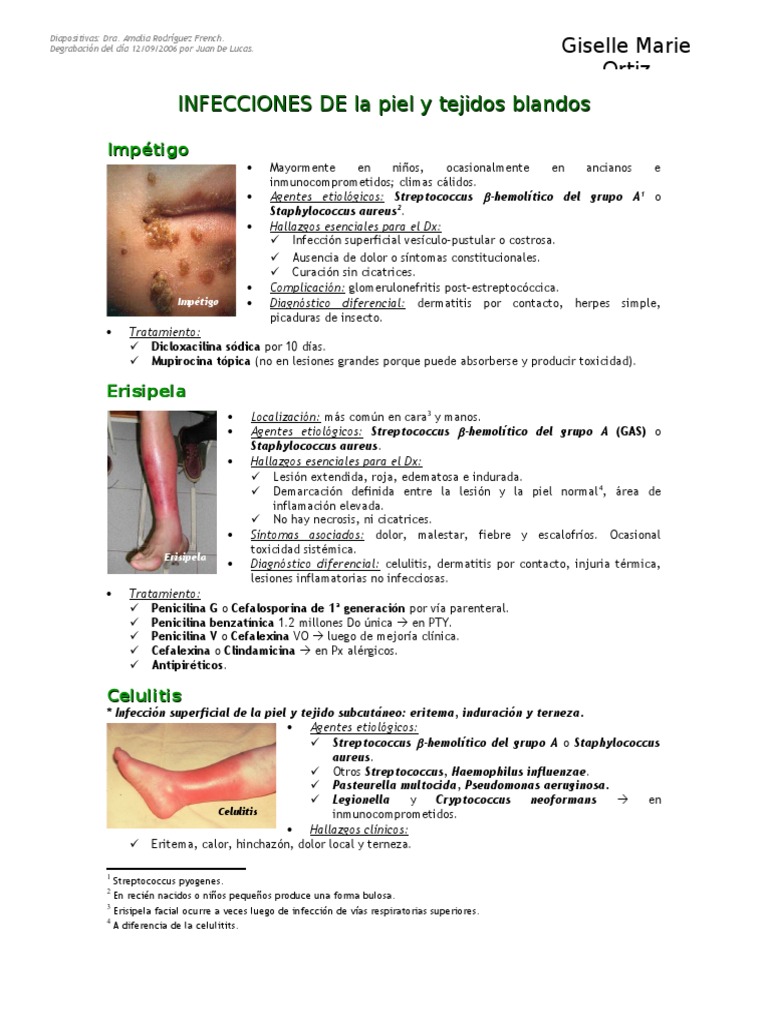 Infecciones de La Piel y Tejidos Blandos Resumen | Penicilina ...