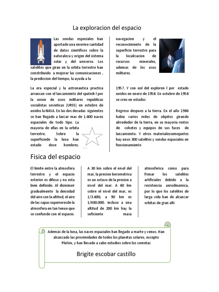 La Exploracion Del Espacio | PDF | Satélite | Exploración espacial
