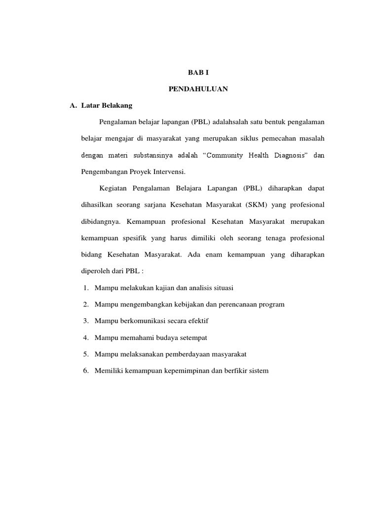 Contoh Laporan PBL | PDF