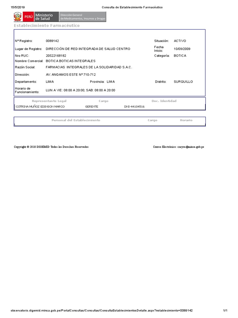 Permiso DIGEMID | PDF