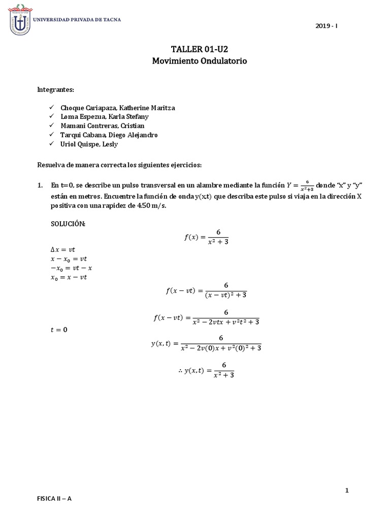 Taller - 01 - U02 | PDF | Olas | Frecuencia