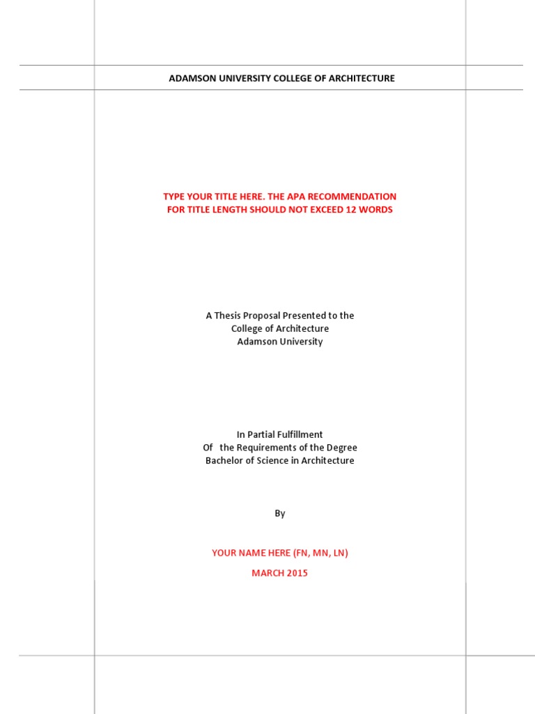 AdU Thesis Format - Archi 2222 | PDF | Data Analysis | Design