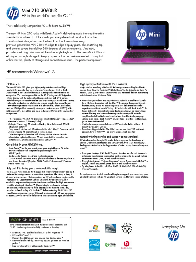 Hp Mini Spec Pdf Laptop Secure Digital