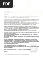 Ucla Acceptance Letter | PDF | University Of California | Schools