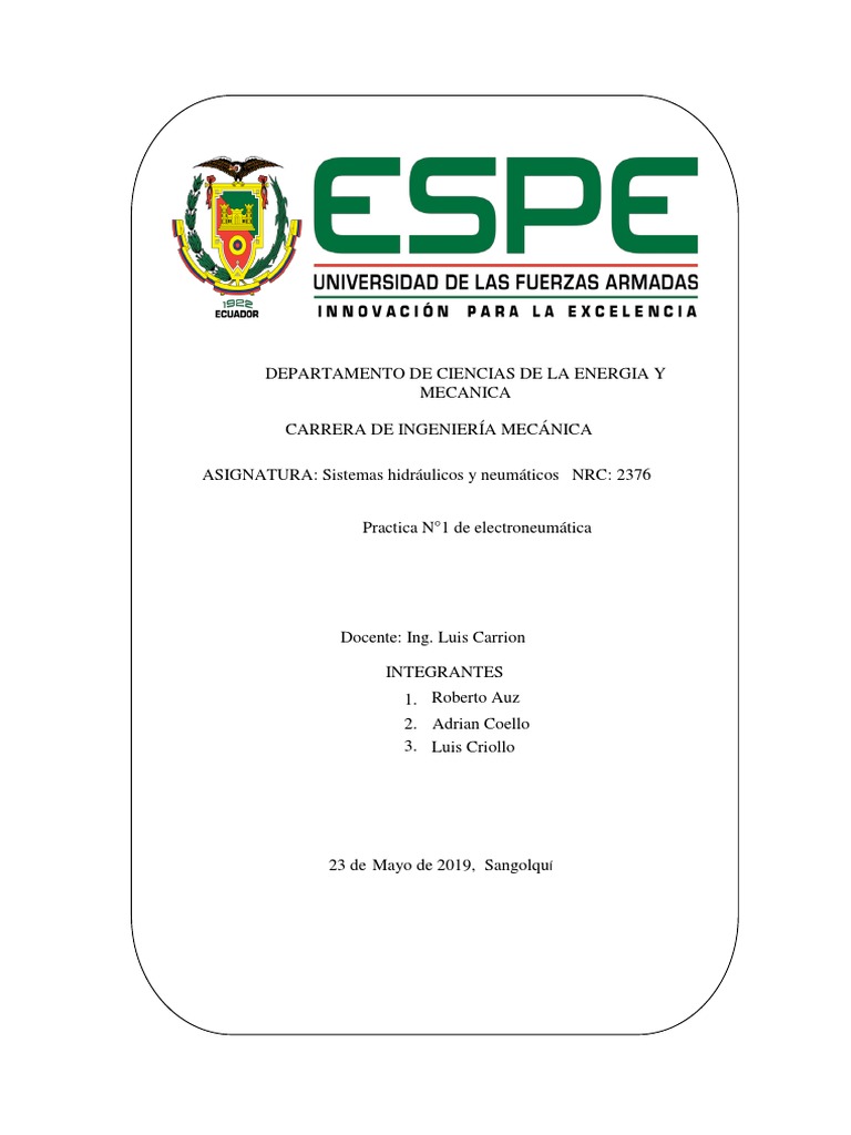 Informe Electroneumatica | PDF | Relé | Solenoide