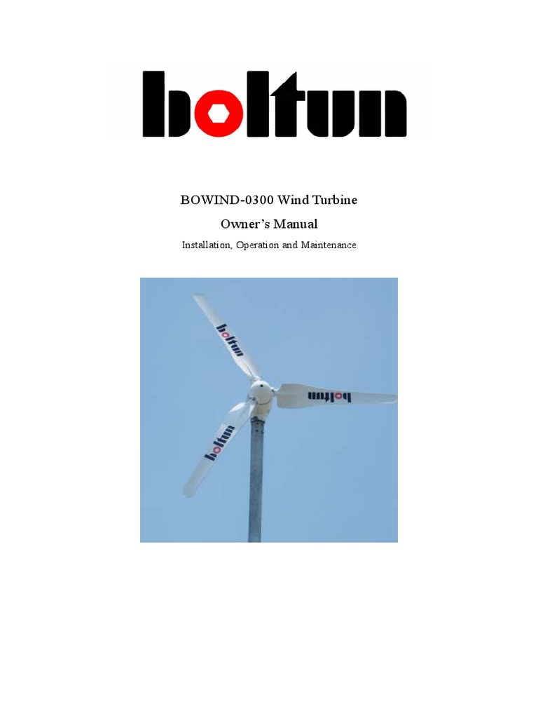 Wind Turbine Manual English PDF | PDF | Wind Turbine | Distributor