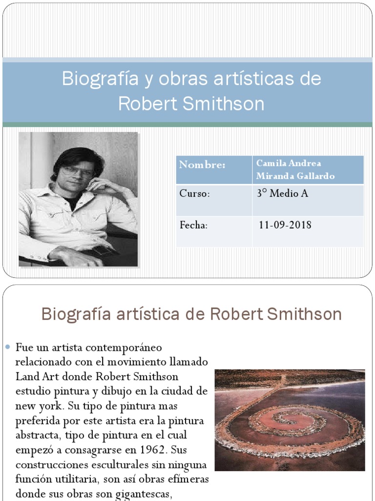 Biografía y Obras Artísticas de Robert Smithson | PDF | Medios de arte | Pinturas