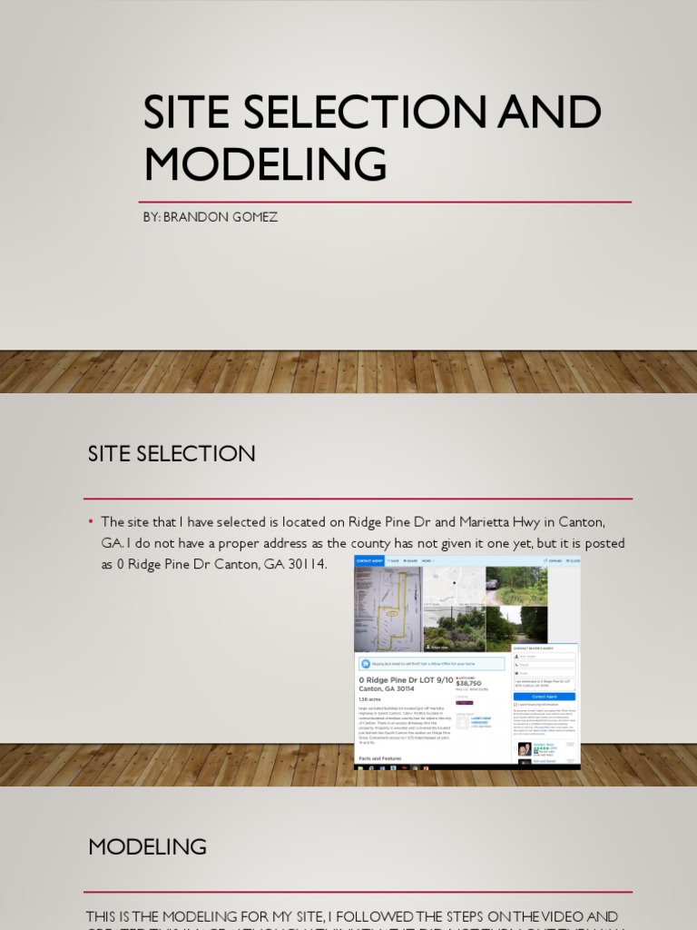 Site Selection and Modeling in Canton GA | PDF