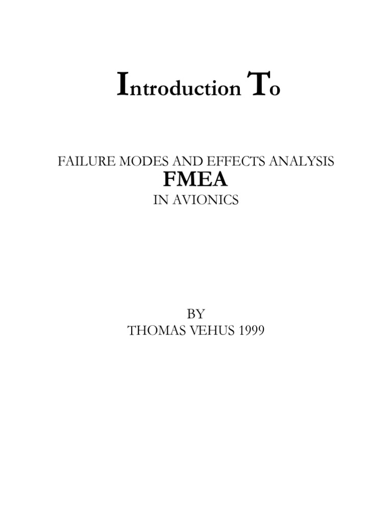 Introduction To Failure Modes and Effects Analysis (FMEA) in Avionics ...