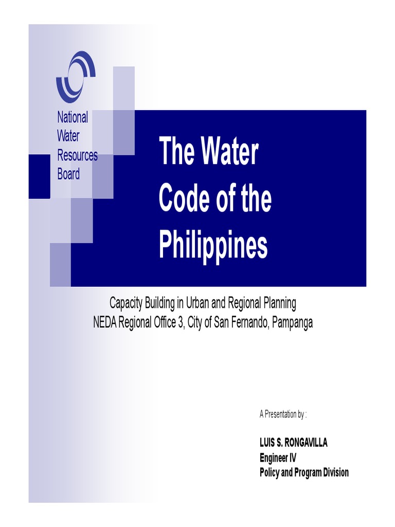 An Overview of the Water Code of the Philippines and the Role of the ...