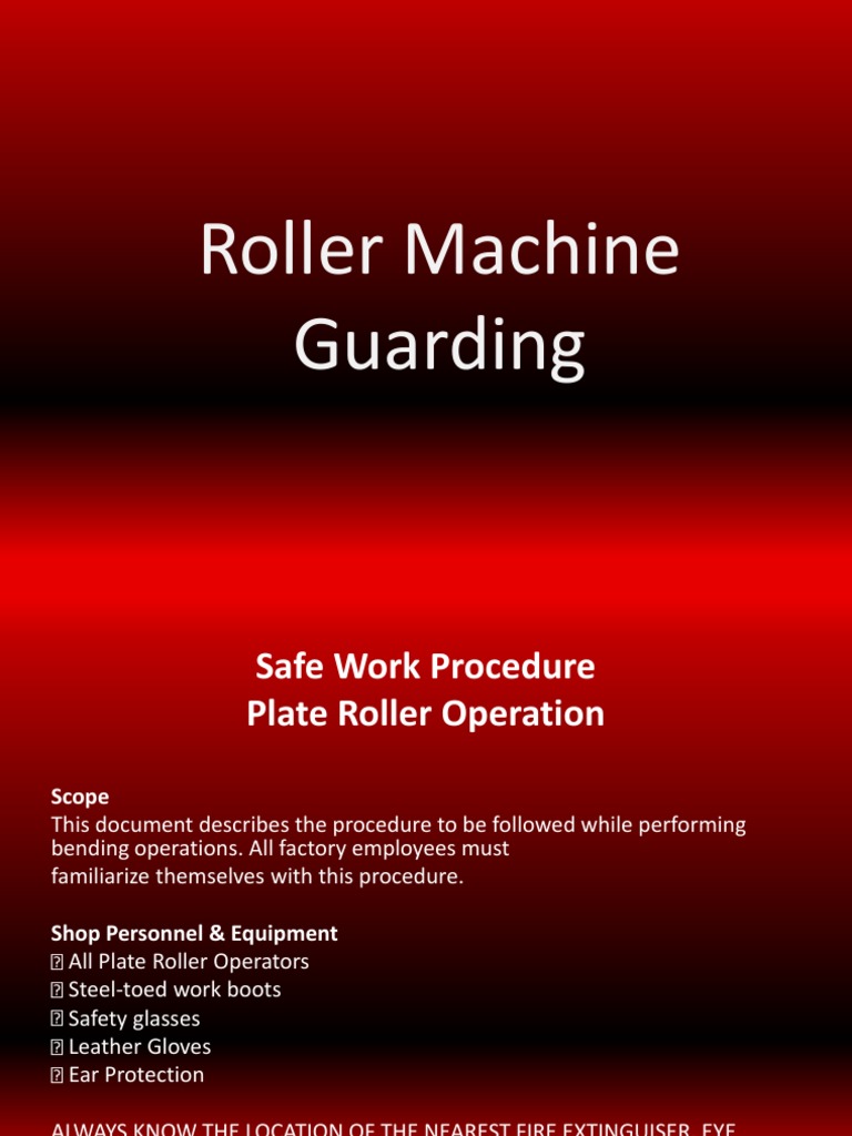 Plate Roller Safety Procedures | PDF | Machine Tool | Switch