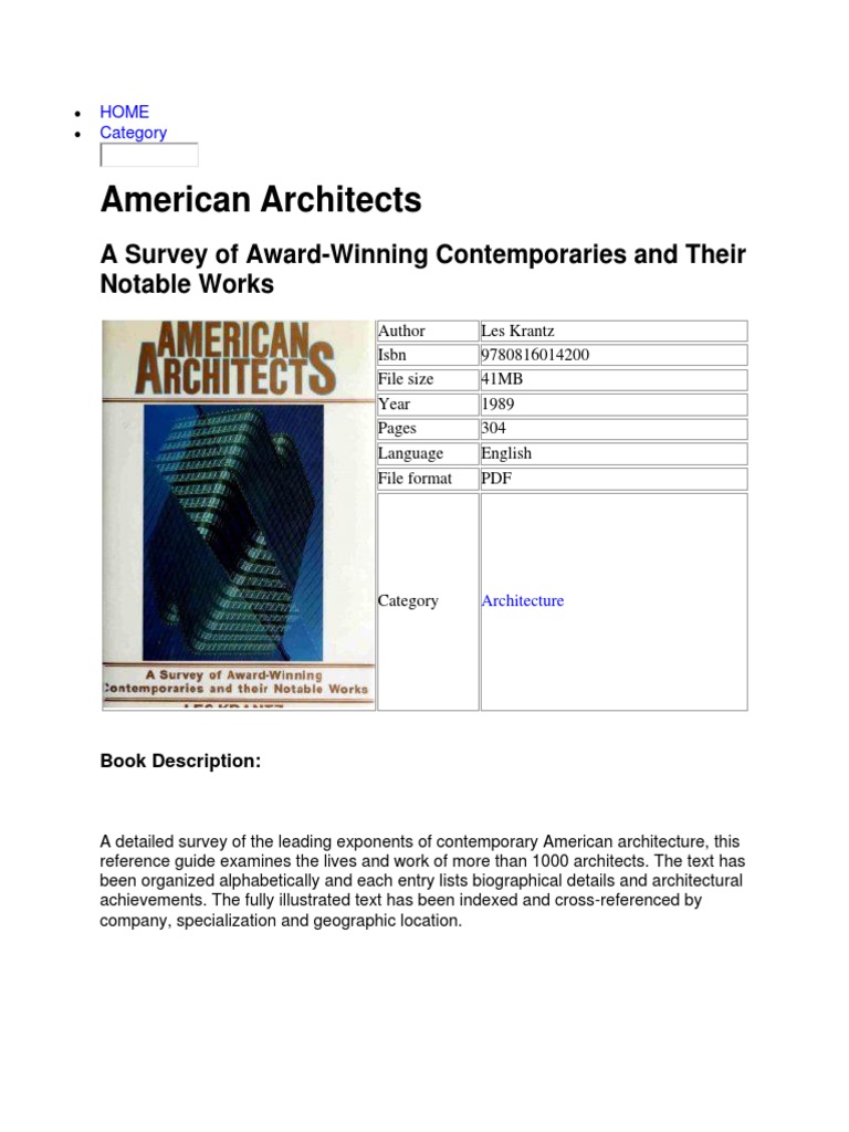 American Architects | PDF | Books