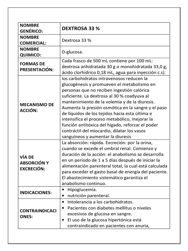 Dextrosa 33 | PDF | Hipoglucemia | Diabetes