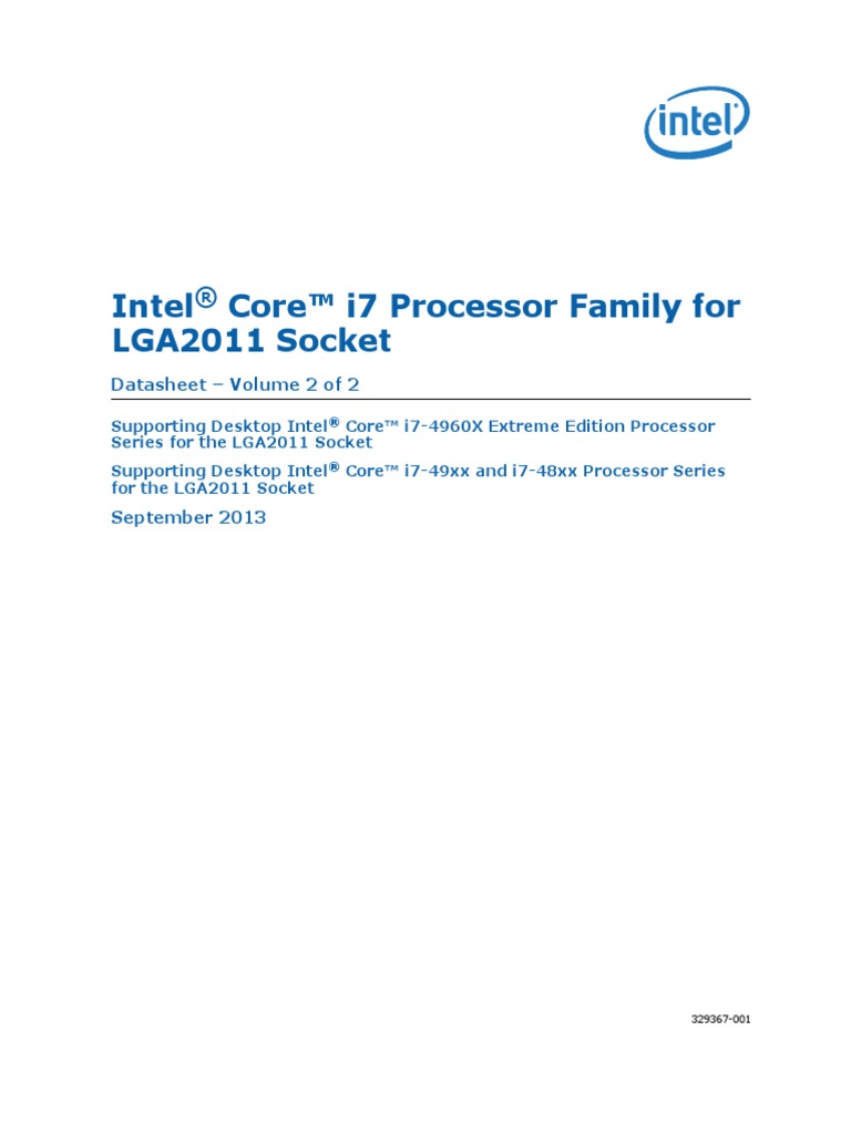 4th Gen Core I7 Lga2011 Datasheet Vol 2 | PDF | Intel | Microprocessor
