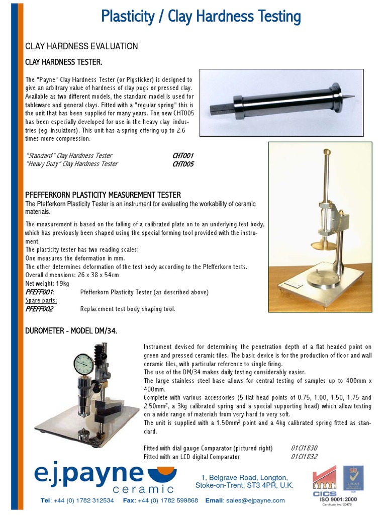 Plasticity and Clay Hardness Testing | PDF | Hardness | Calibration