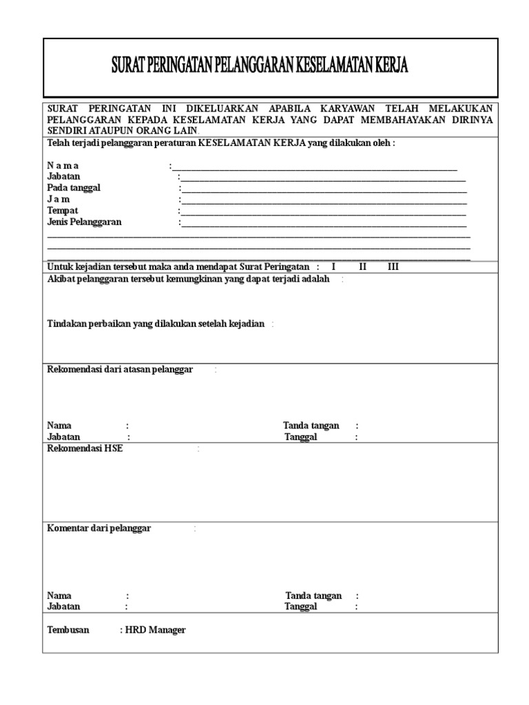 Contoh HSE Plan Manufaktur | PDF
