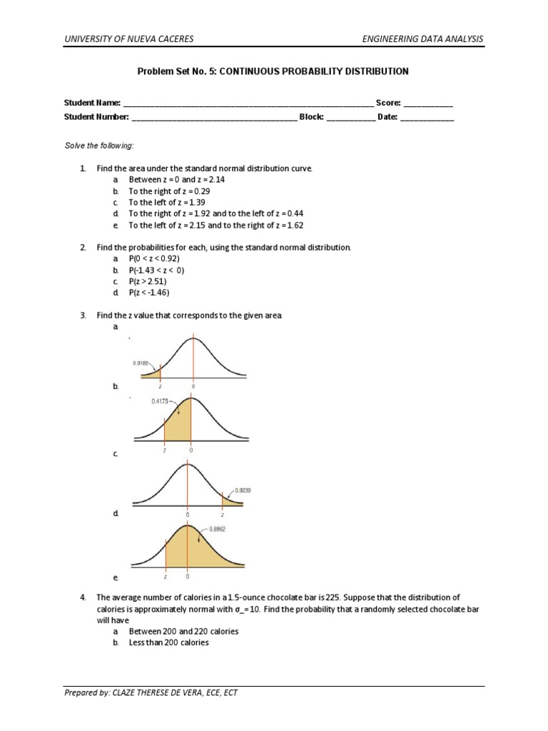 Engineering Probability Problems | PDF | Normal Distribution ...