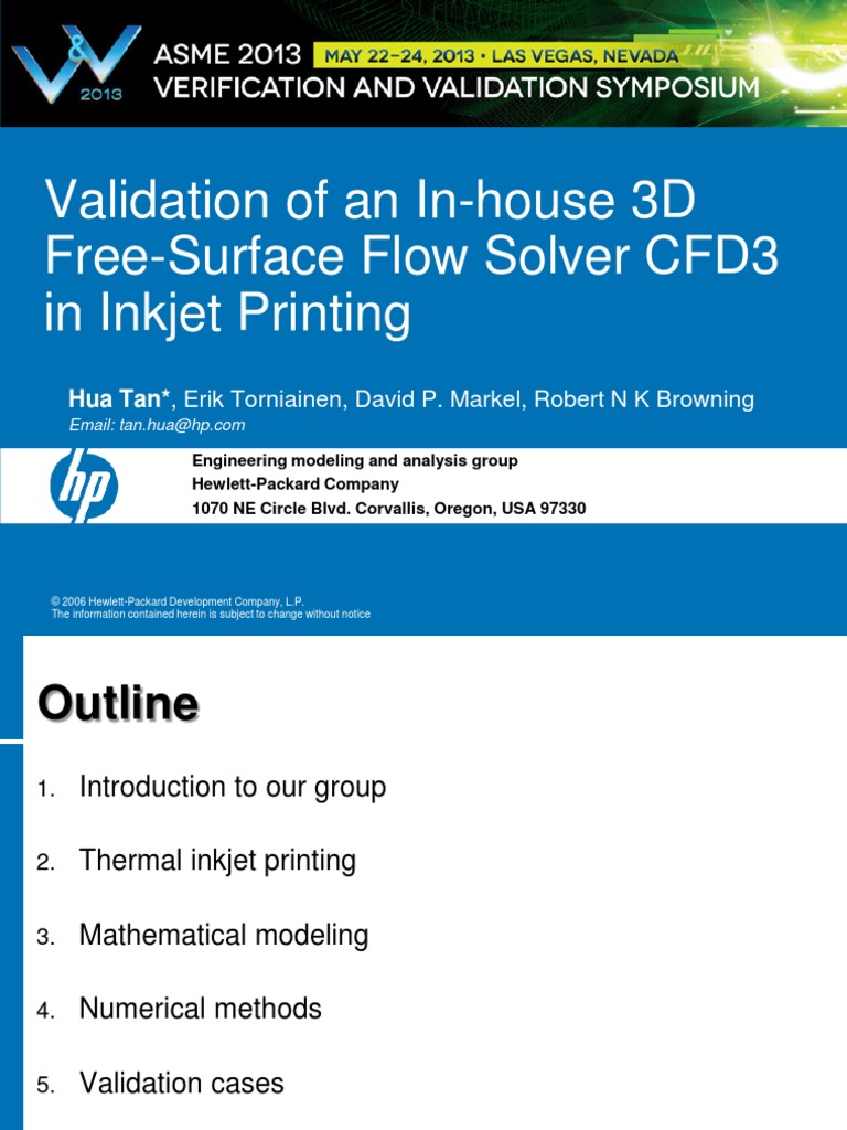 Validation of An In-House 3D Free-Surface Flow Solver CFD3 in Inkjet Printing | PDF | Printer ...