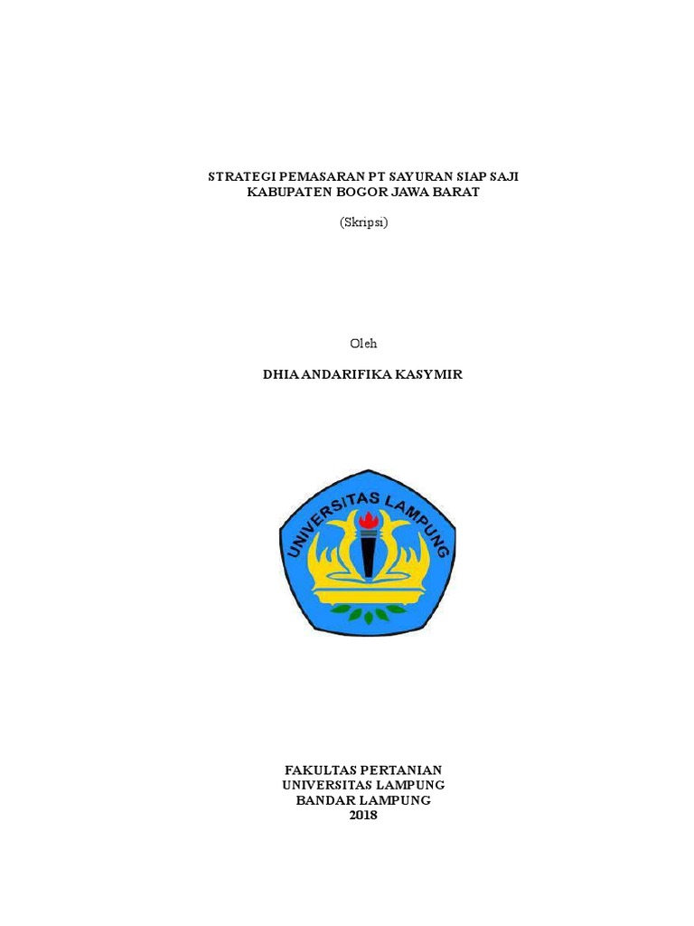 Strategi Pemasaran Sayuran Siap Saji | PDF | Karier & Perkembangan