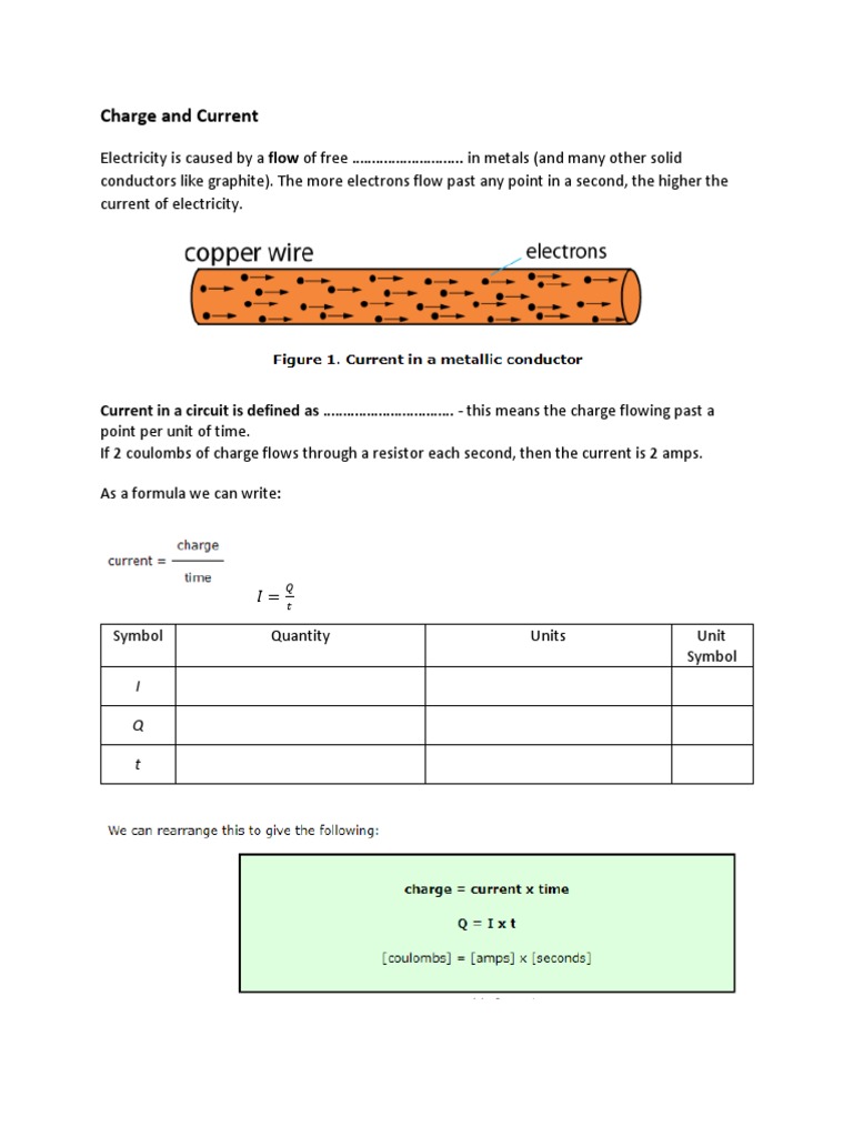 Charge and Current | PDF | Series And Parallel Circuits | Electric Current