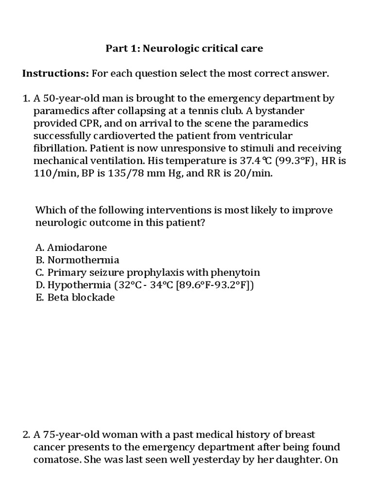 Soal Board Icu | PDF | Stroke | Coma
