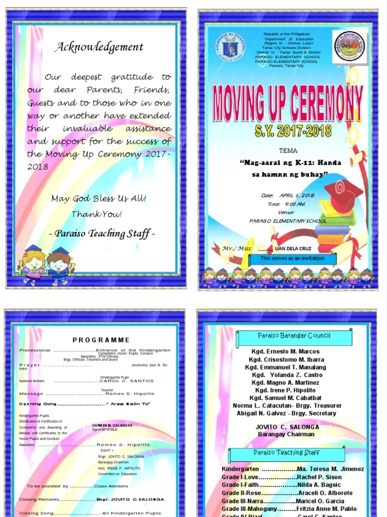 Acknowledgement: - Paraiso Teaching Staff | PDF | Kindergarten ...