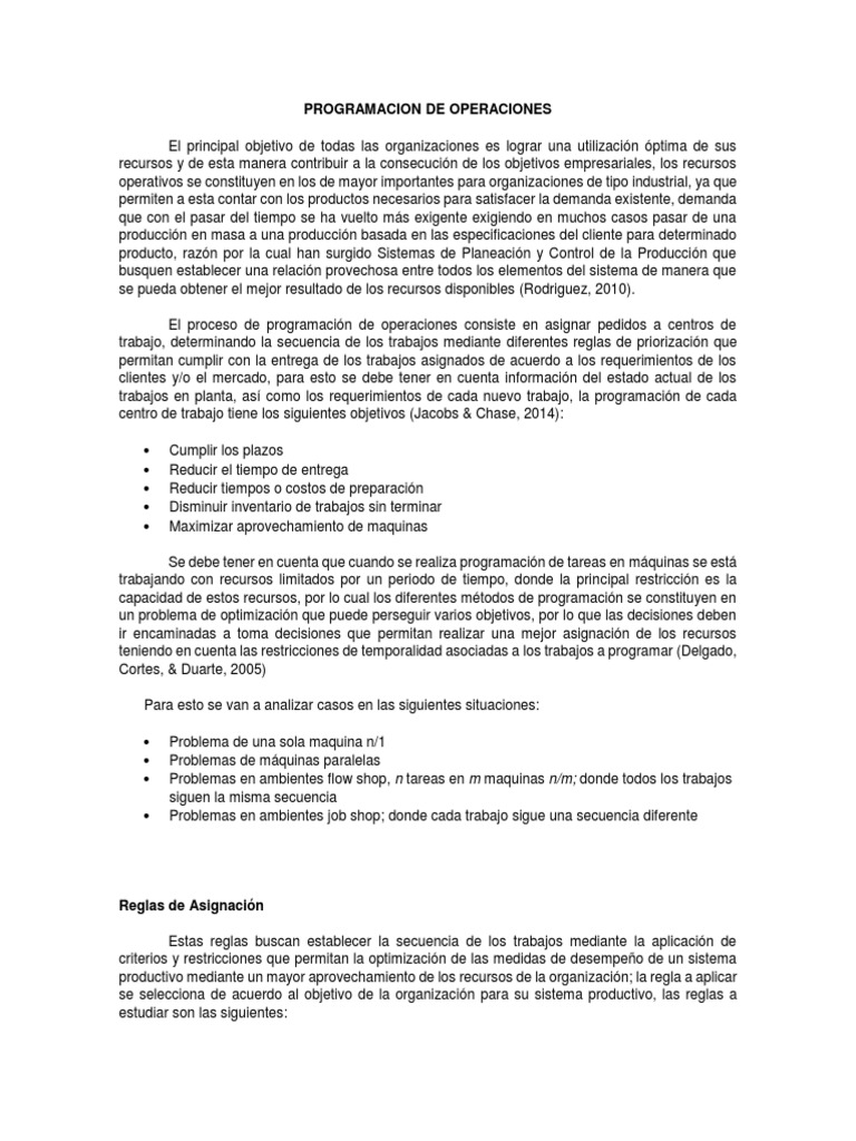 Programacion de Operaciones | PDF | Programación de computadoras | Algoritmos