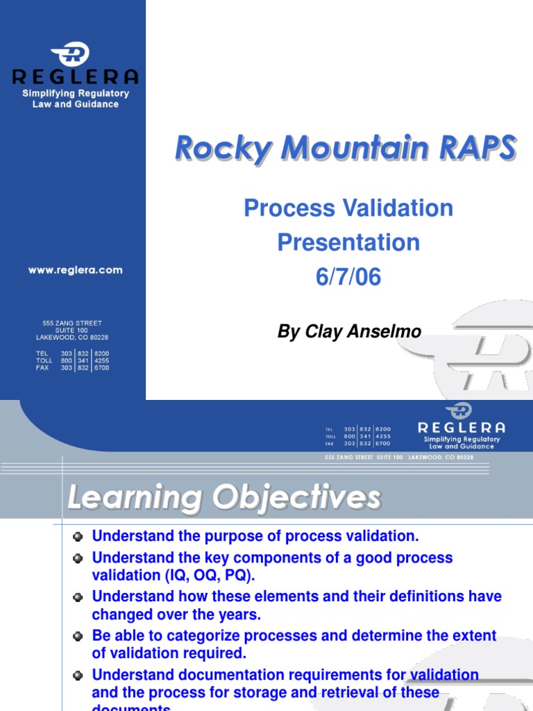 Product and Process Validation Training | PDF | Verification And ...